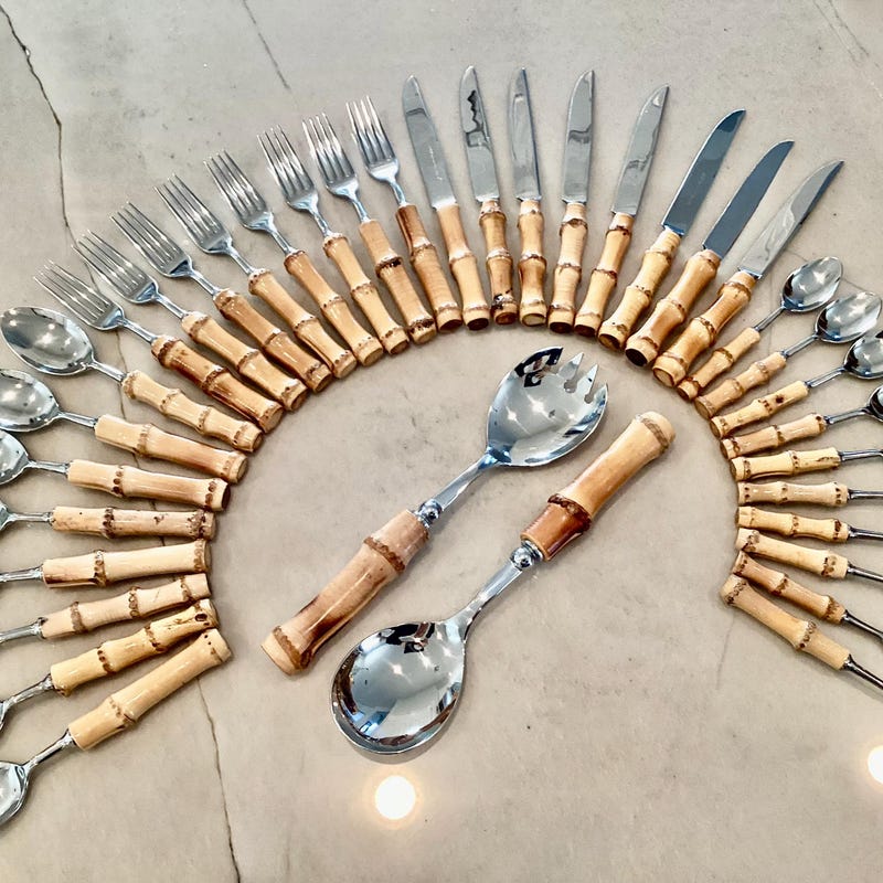 Bamboo Flatware - Etsy