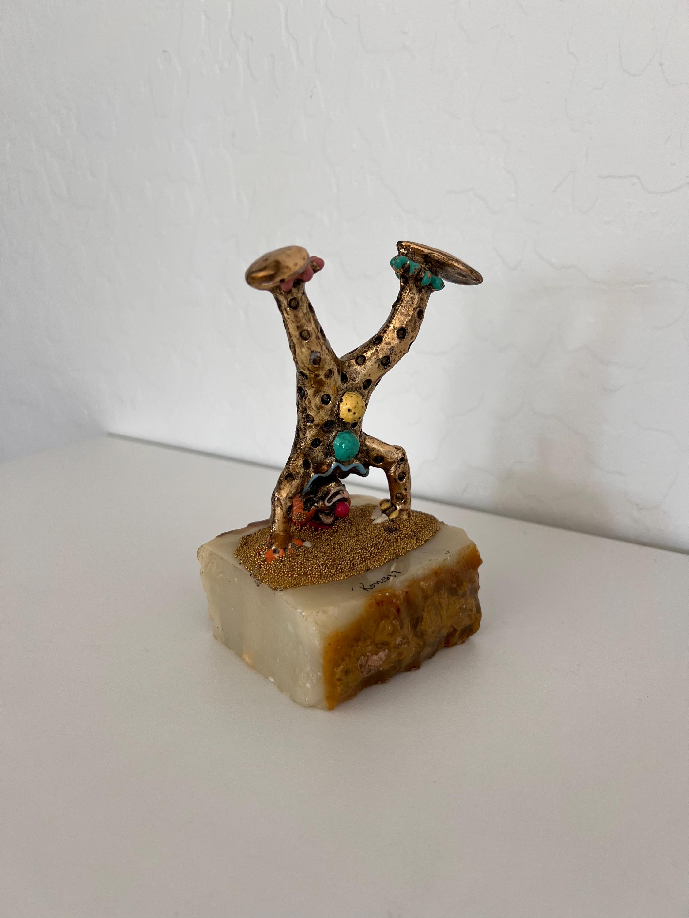 Ron Lee Clown Handstand Vintage Brass Decorative Figurine Heavy Marble ...