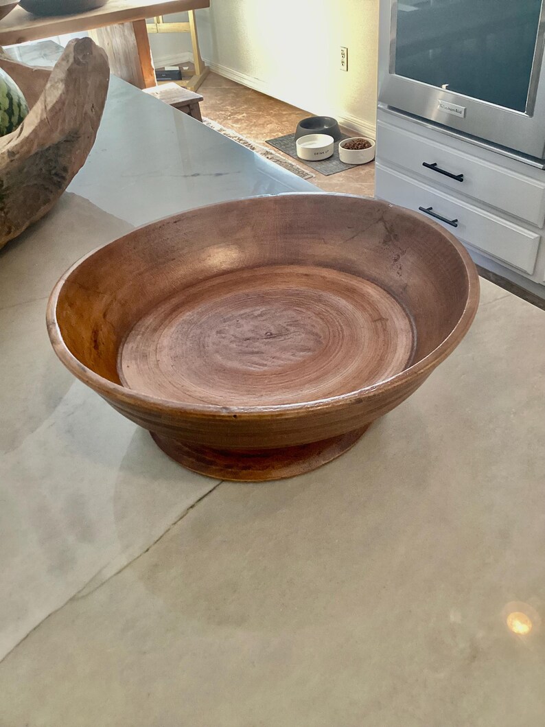Treenware Rustic Pedestal Bowl Replica the Salem Collection - Etsy