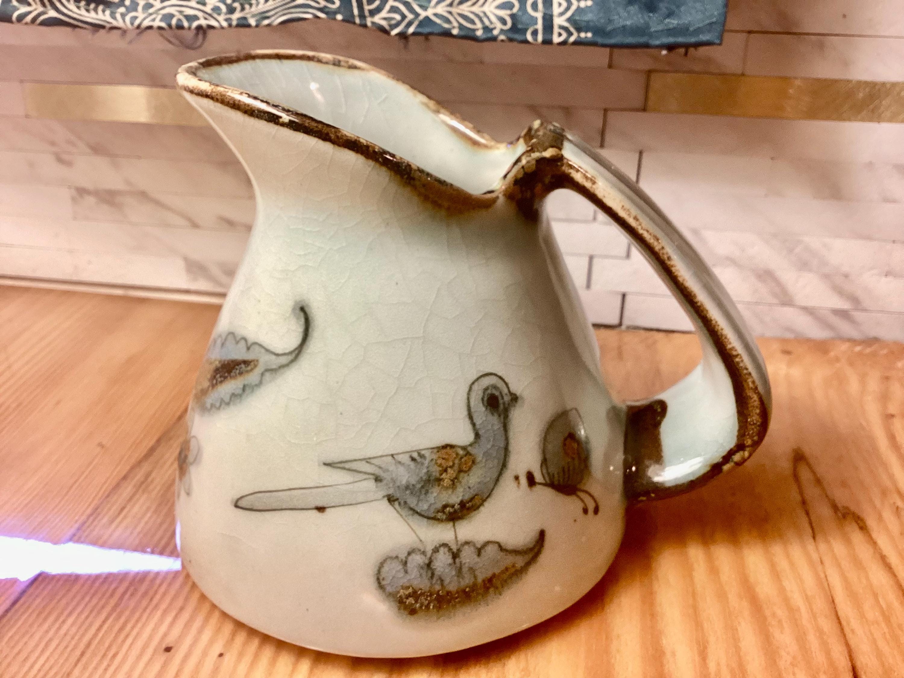 Tonala Stoneware Pitcher Pottery Home Kitchen Table Decor Kitchenware ...