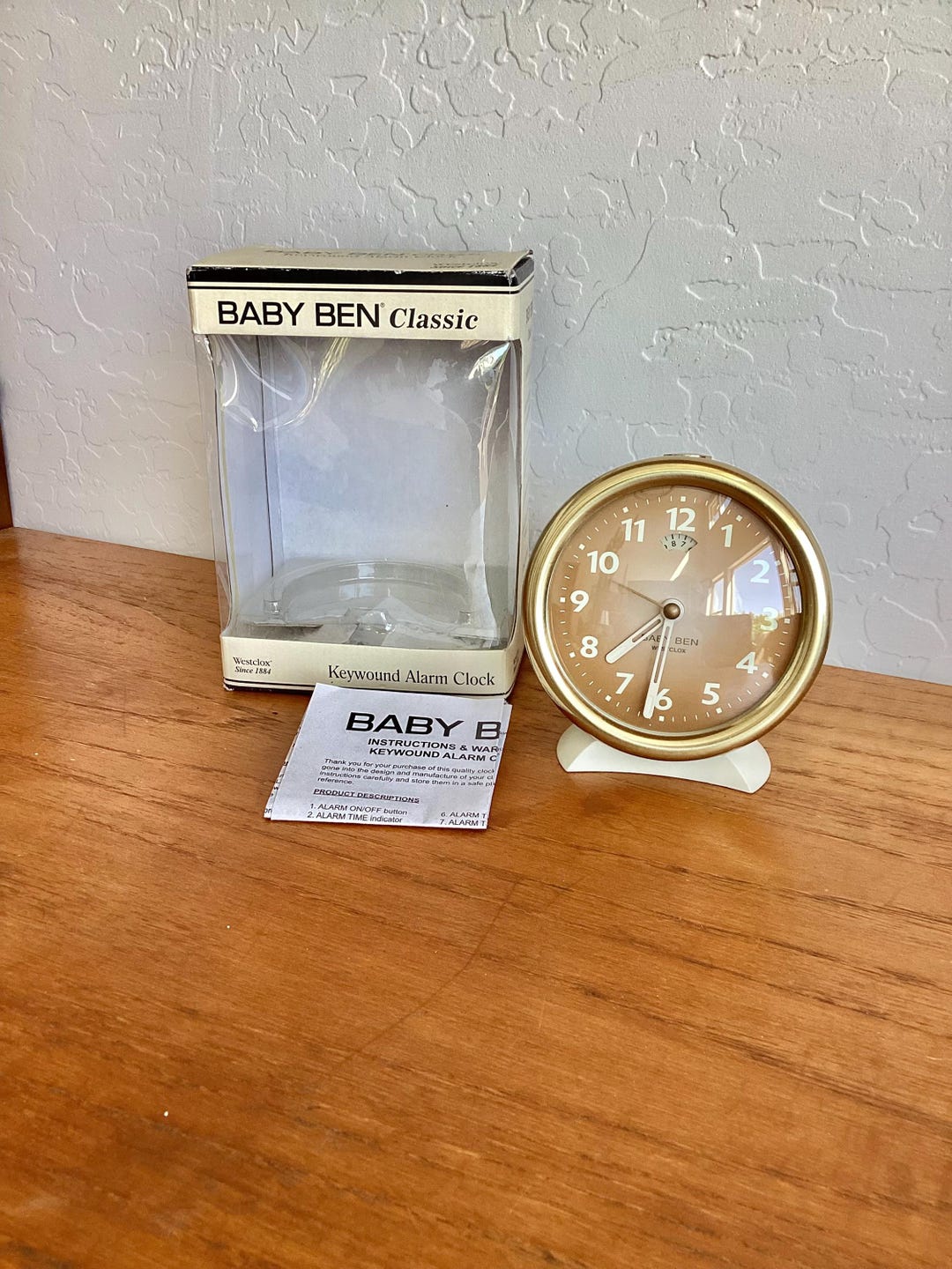 Westclox Baby Ben Classic Keywound Alarm Clock Durable Construction ...