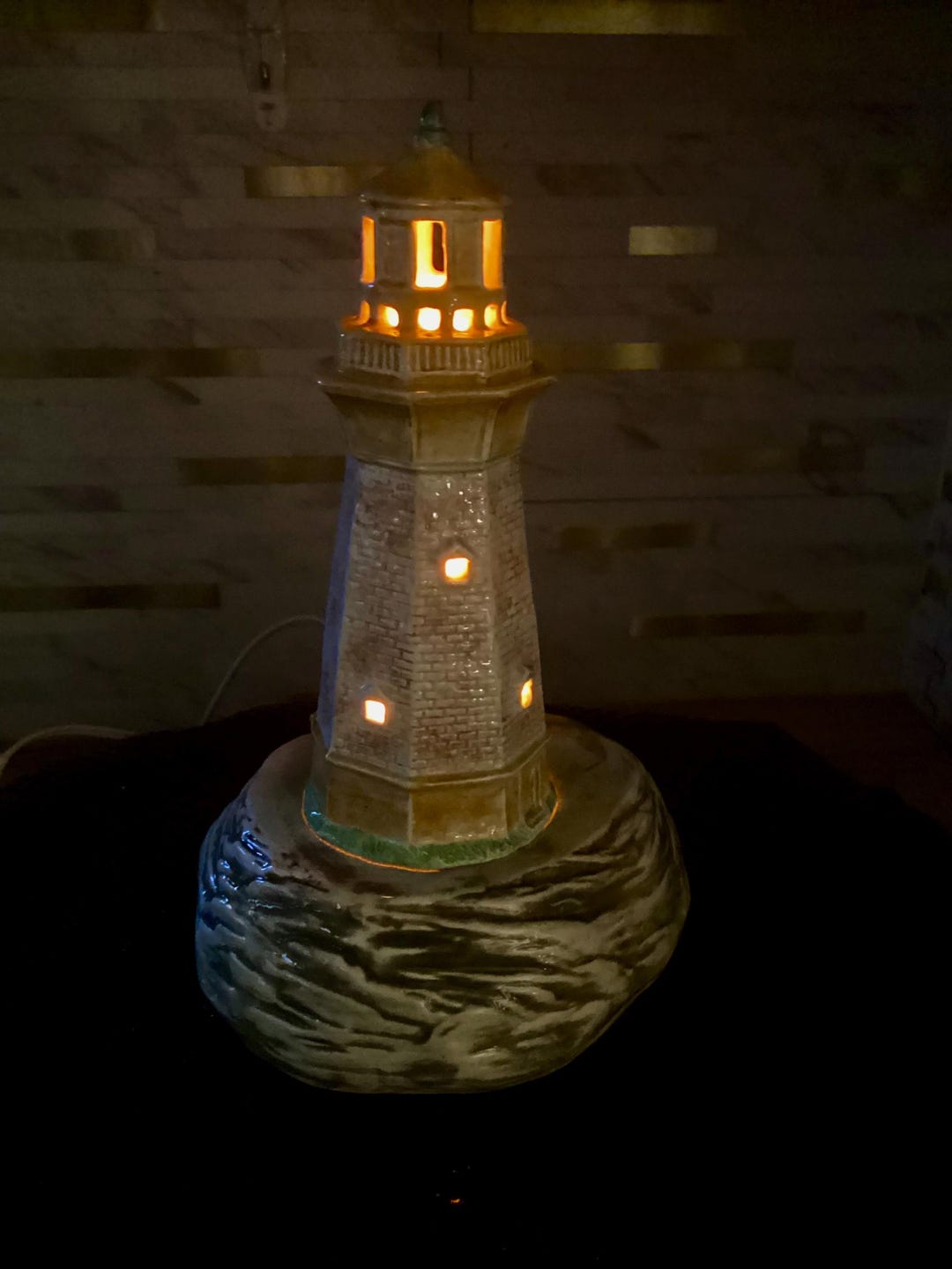 Ceramic Lighthouse Table Lamp Accent Lamps Home Living Desk Decor ...