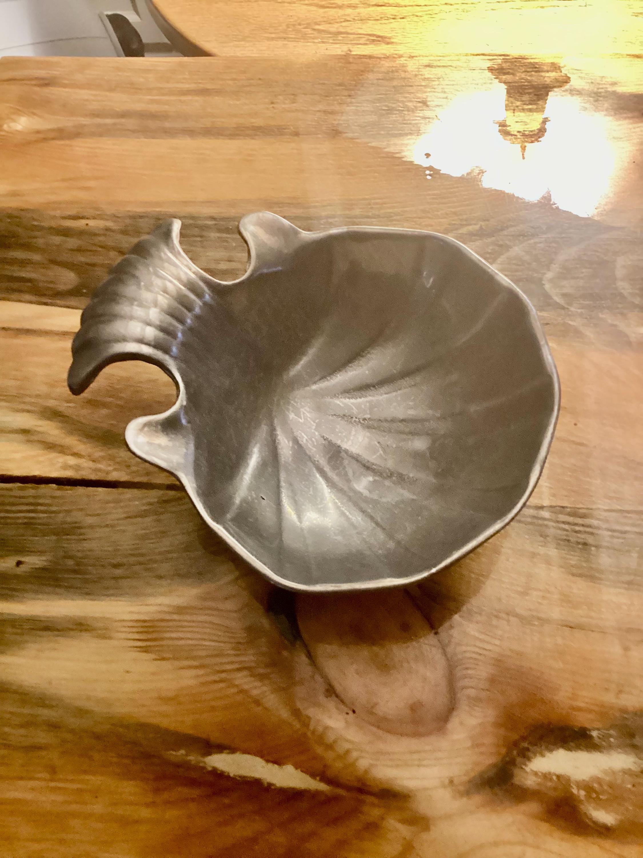 Pewter Seashell Bowl Home Bedroom Bathroom Beach Decor Jewelry Holder ...
