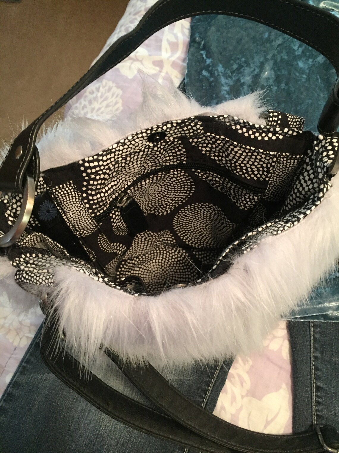 Light Blue Faux Fur Crossbody Bag Birthday Gift Festival - Etsy