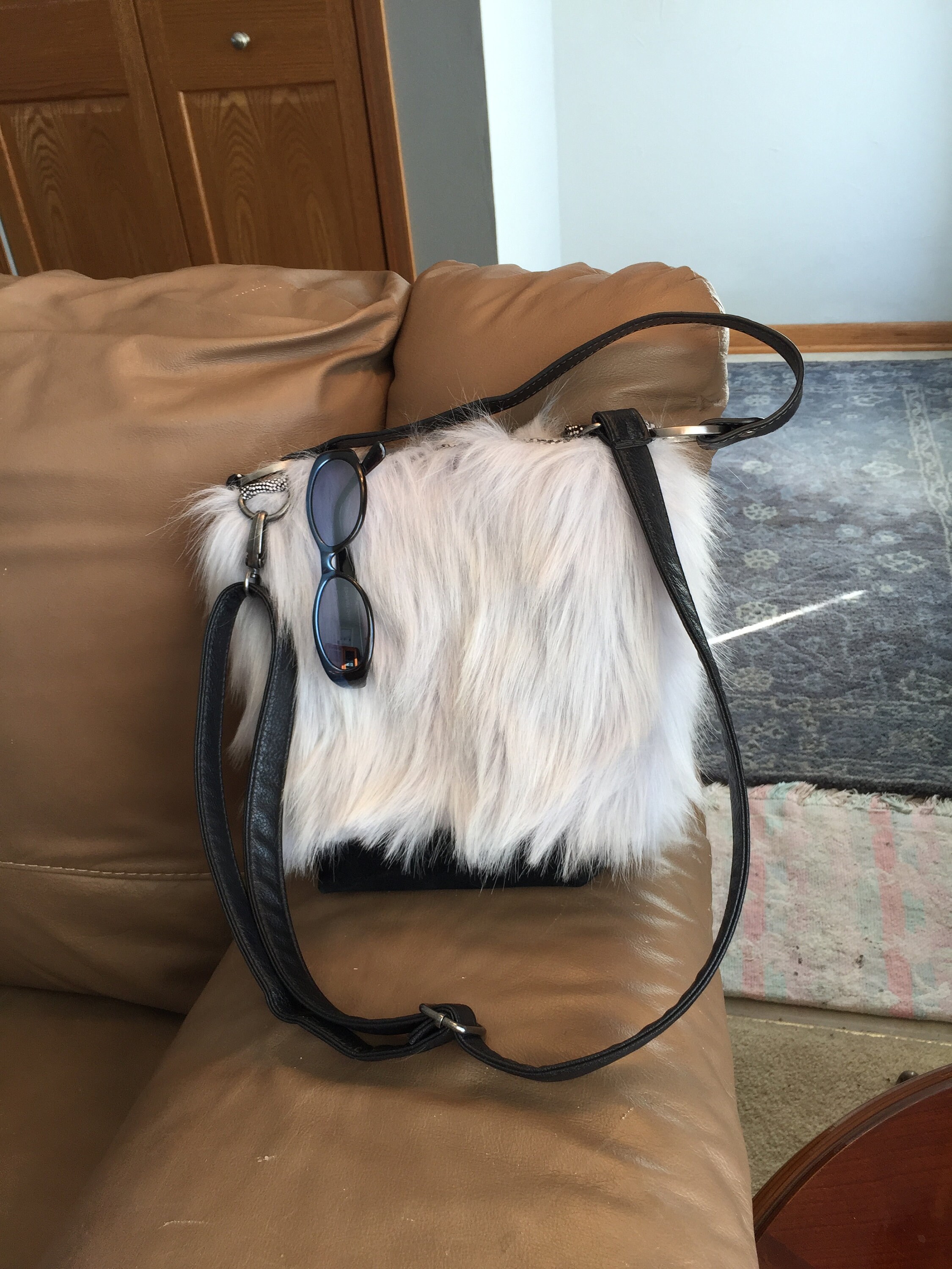 Light Blue Faux Fur Crossbody Bag Birthday Gift Festival - Etsy