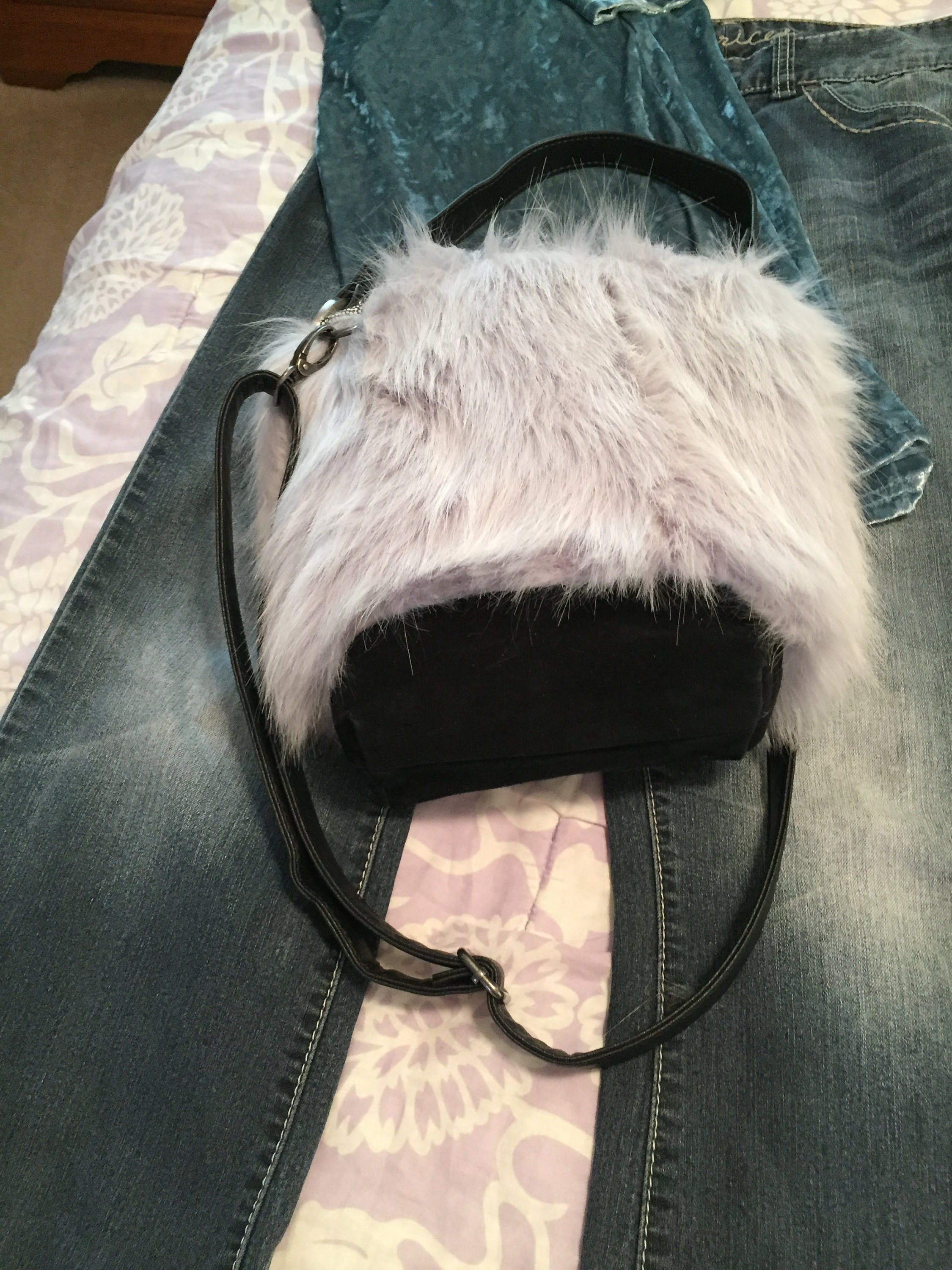 Light Blue Faux Fur Crossbody Bag Birthday Gift Festival - Etsy