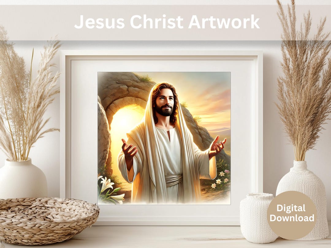 Jesus Christ Easter Resurrection Art: Christian Home Decor (digital ...