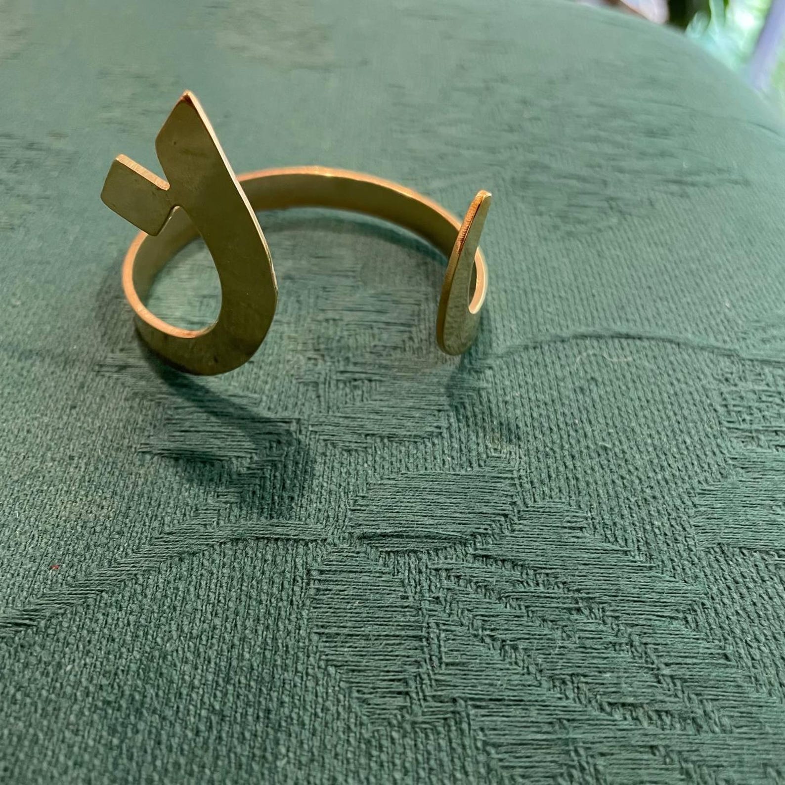 Adjustable Persian Arabic Letter Bangle Bracelet • Cuff Bracelet • Nun ...