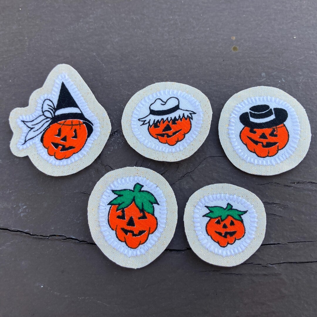 Retro JACK-O-LANTERN Family Patches / Upcycled Vintage 90s Halloween ...