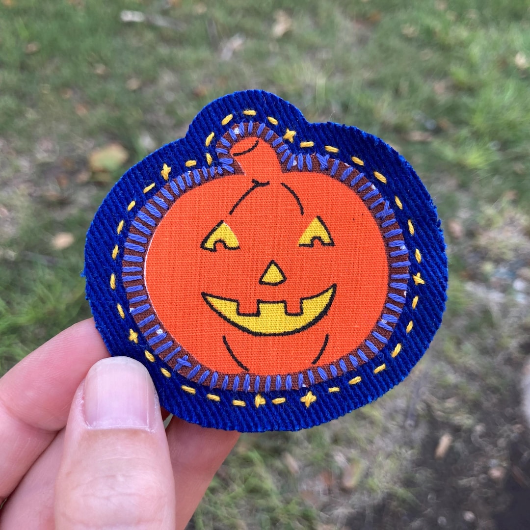 Upcycled Jack-o-lantern Patch: Vintage 90s Halloween Applique - Etsy