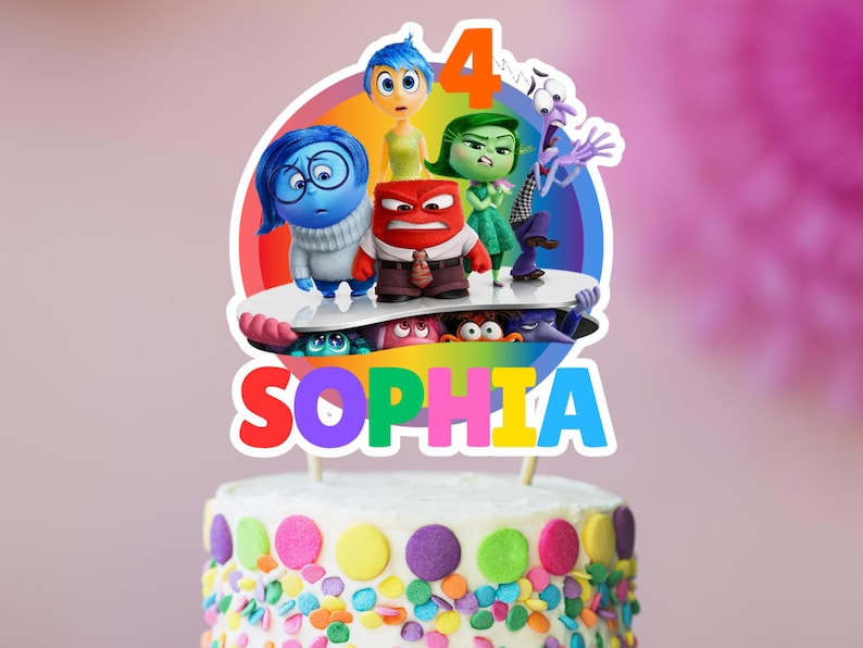 Editable Inside Out Cake Topper, Inside Out Centerpiece, Inside Out ...