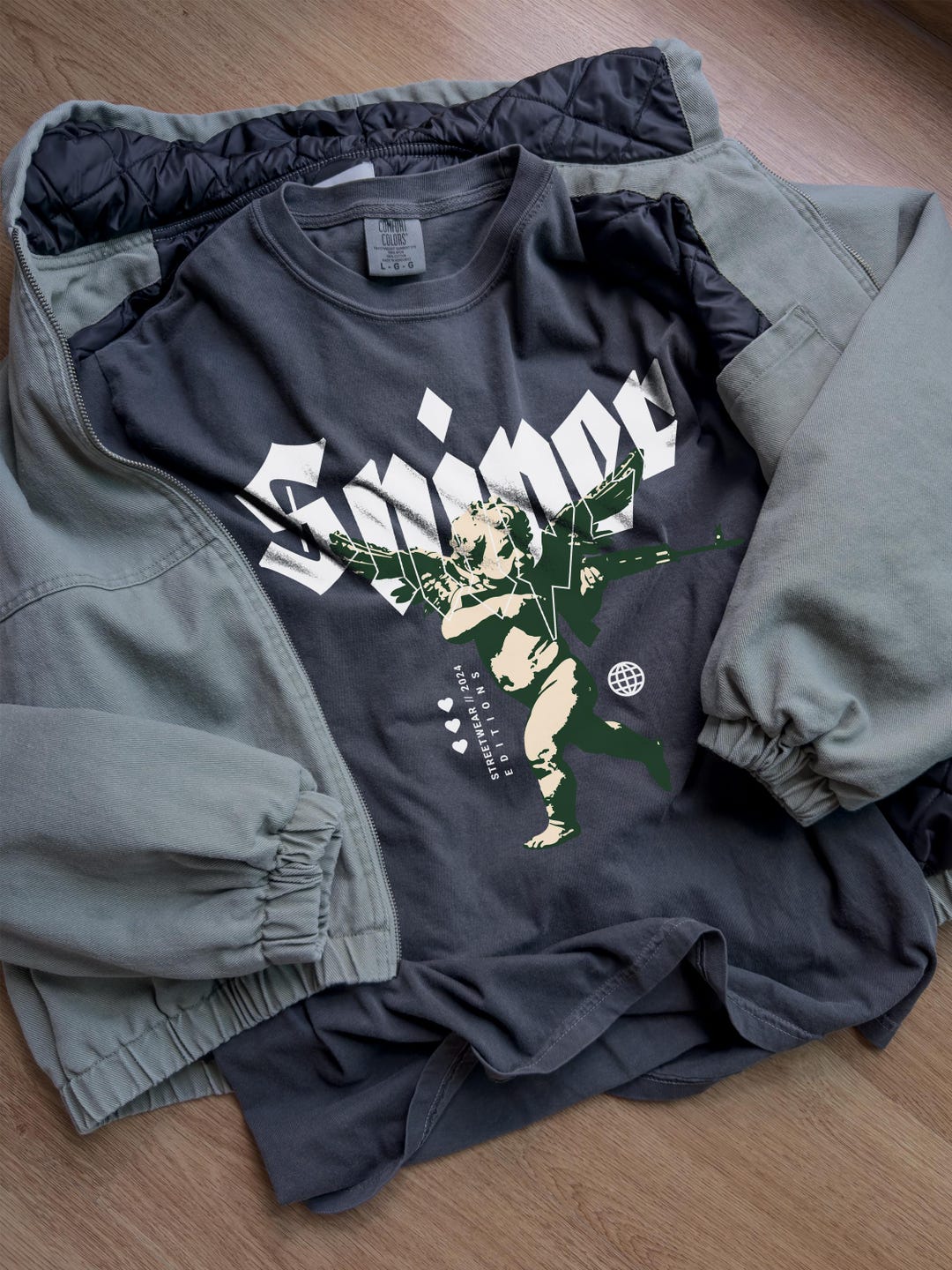 Cupid Sniper Graphic T-shirt | Comfort Colors Y2K Grunge - Etsy