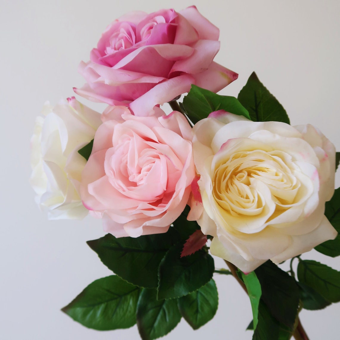 Artificial Roses Realistic Austin Roses Real Touch Faux Roses High ...