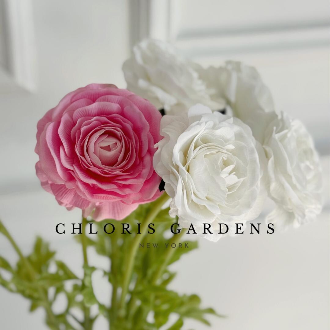 21" Real Touch Ranunculus, Faux Ranunculus Stem, Realistic Wedding ...