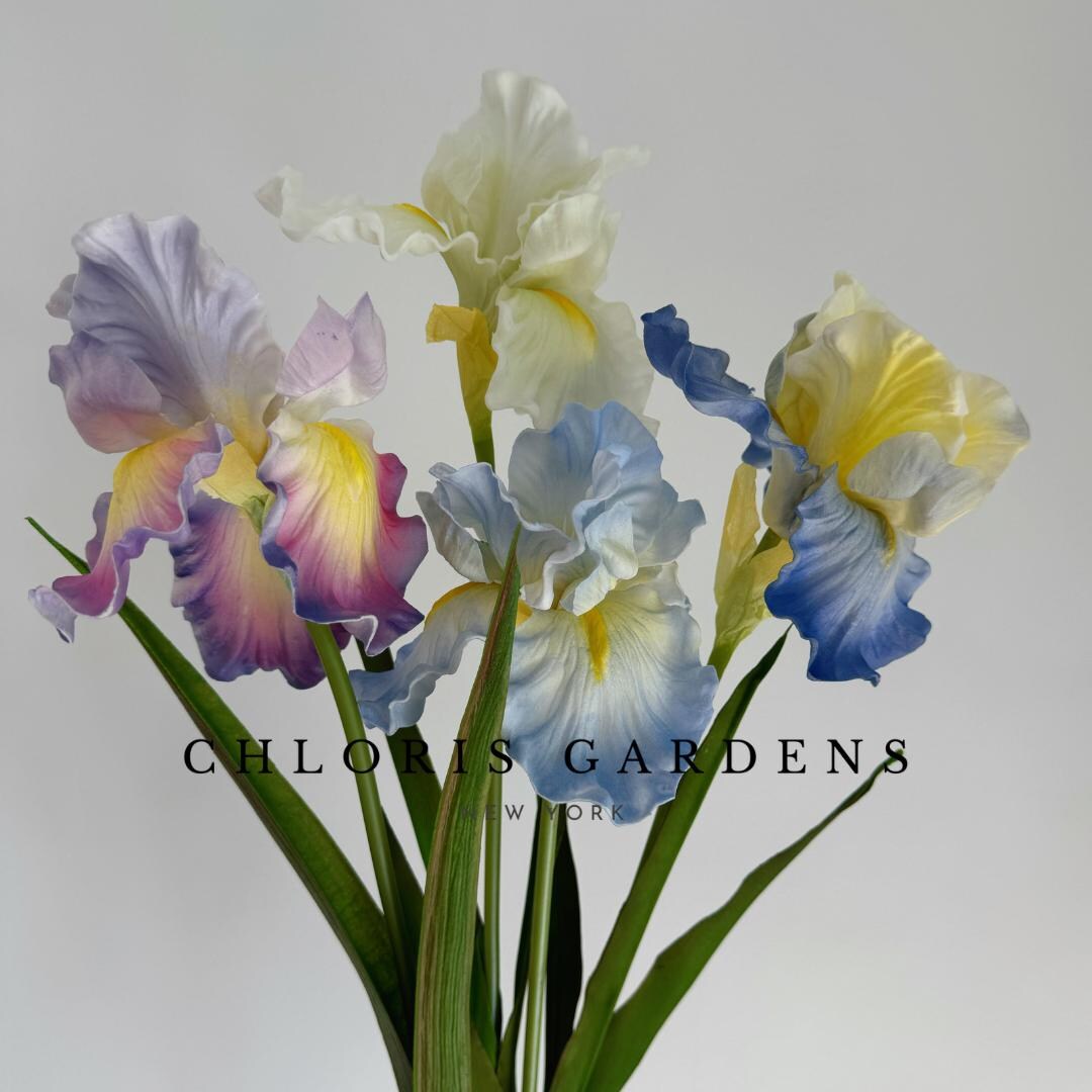 29" High Quality Artificial Iris Flower, Realistic Faux French Iris Flower, Floral Craft Home ...