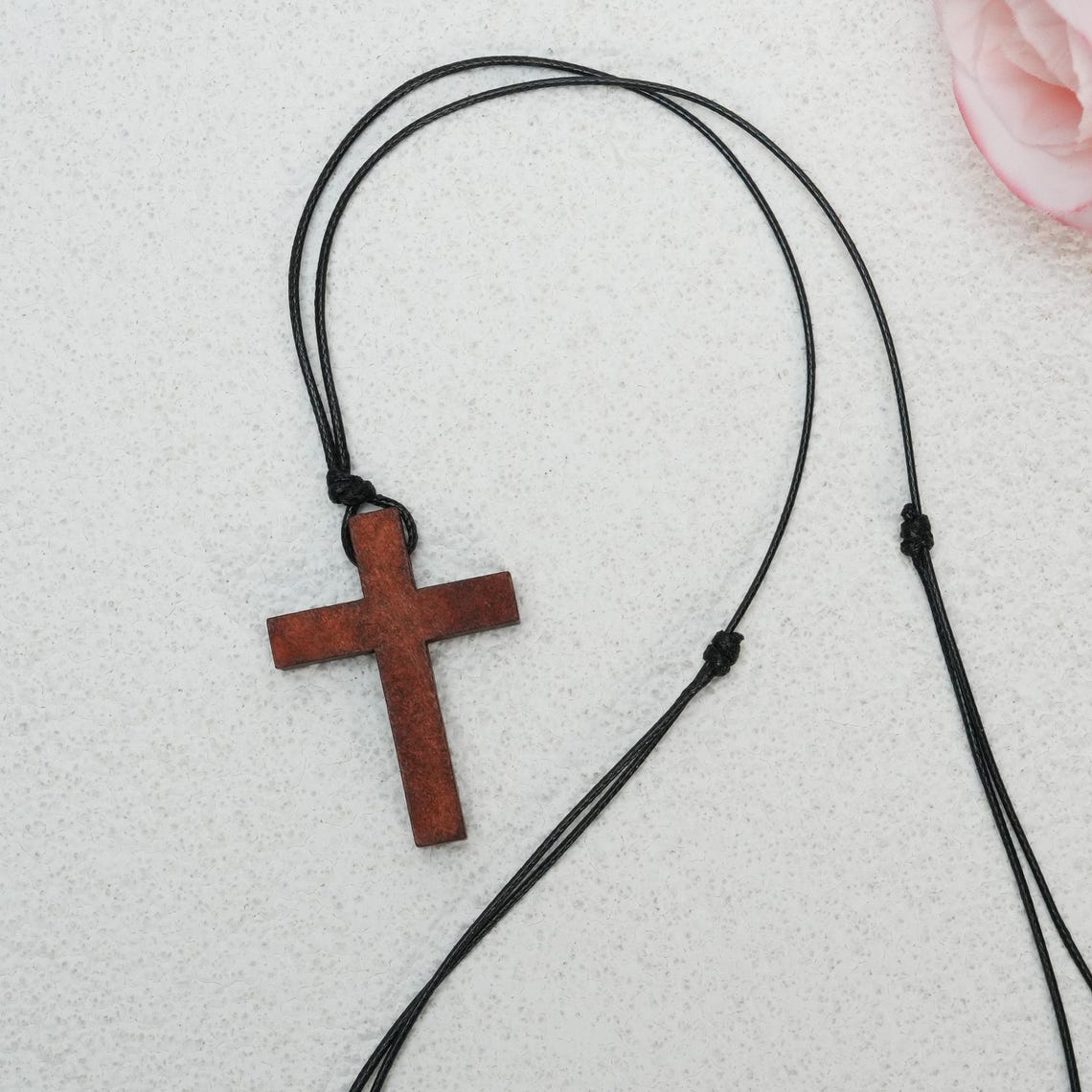 Holy Land Wood Cross Necklace, Cross Pendant Necklace, Christian Wood ...