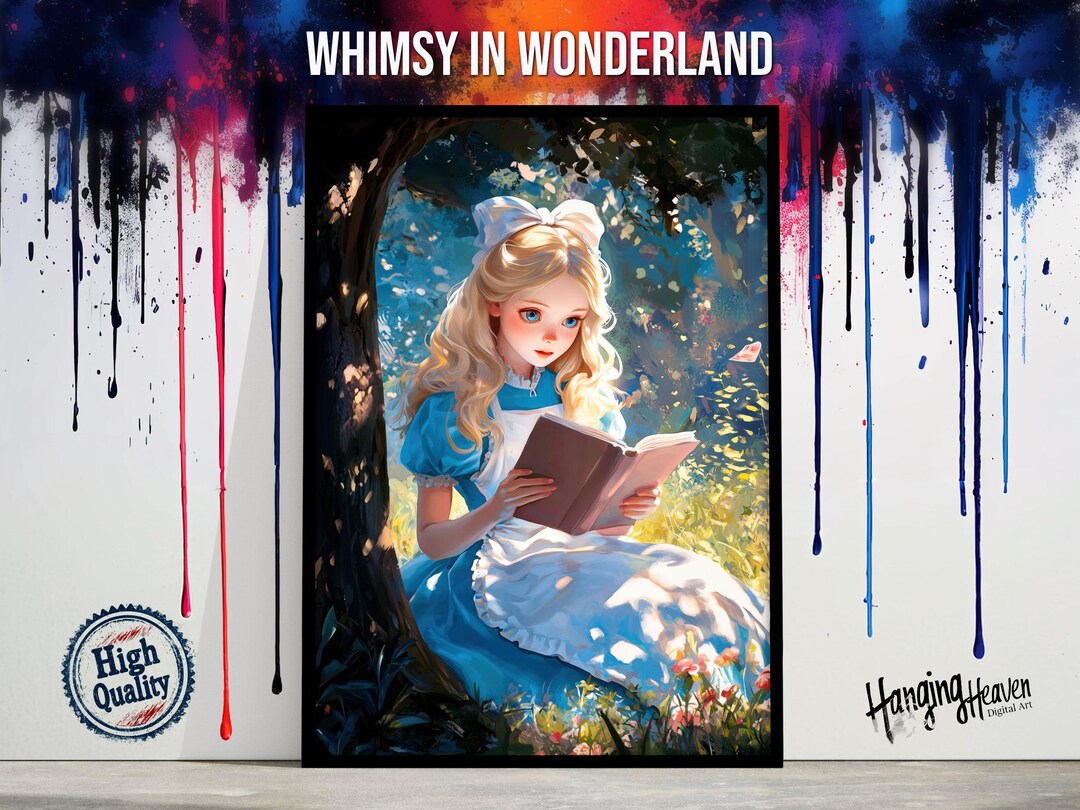 Printable Poster whimsy in Wonderland, Literary Art Print,storybook ...