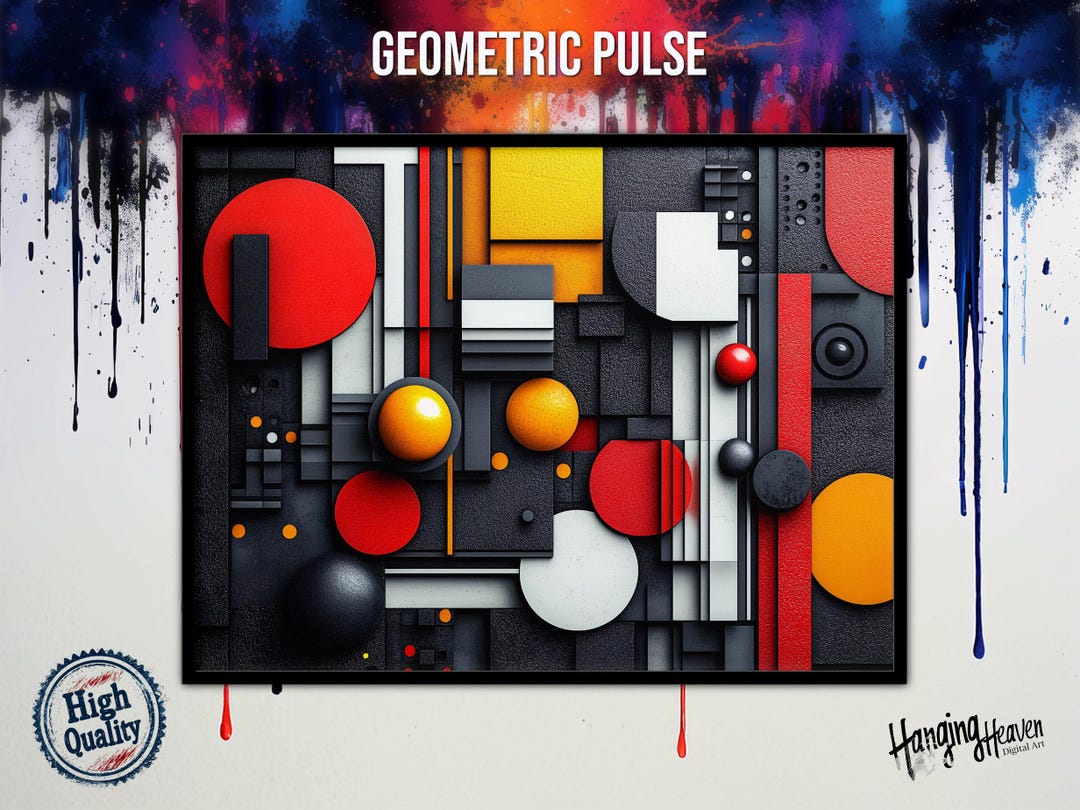Printable geometric Pulse Poster, Modern Art, Abstract Design ...