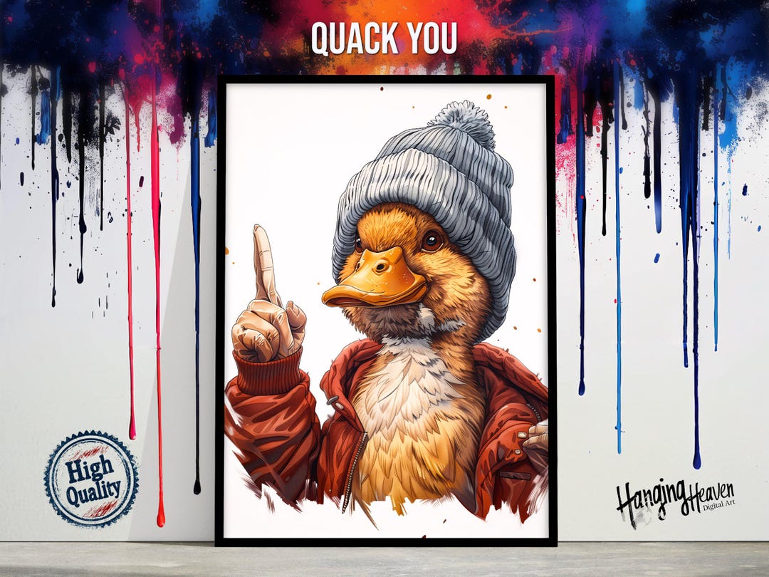 Printable Quack You Poster, Cute Duck, Whimsical Art, Digital Print ...