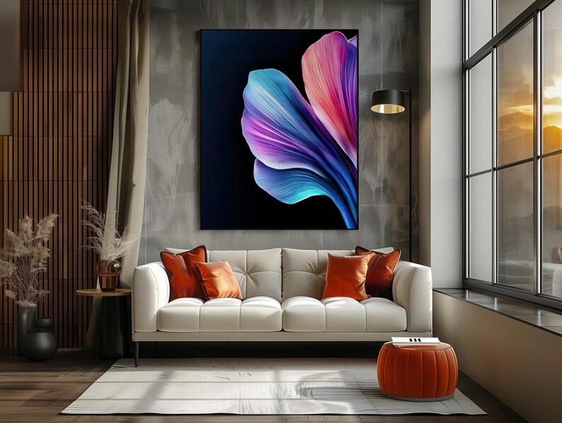 Printable Poster chromatic Bloom, Abstract Floral Art,colorful Petals,vibrant Wall Art,modern ...