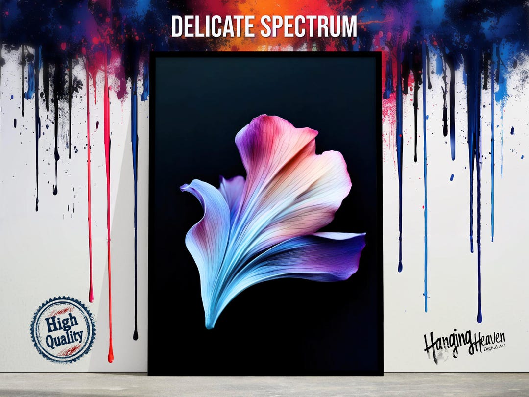 Printable Poster delicate Spectrum, Abstract Floral,colorful Print ...