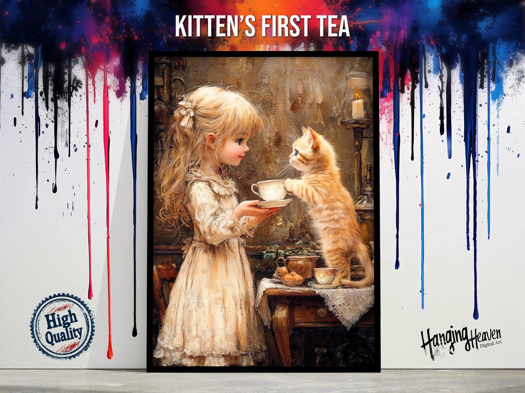 Printable kittens First Tea Poster, Childhood, Kitten, Tea Party ...