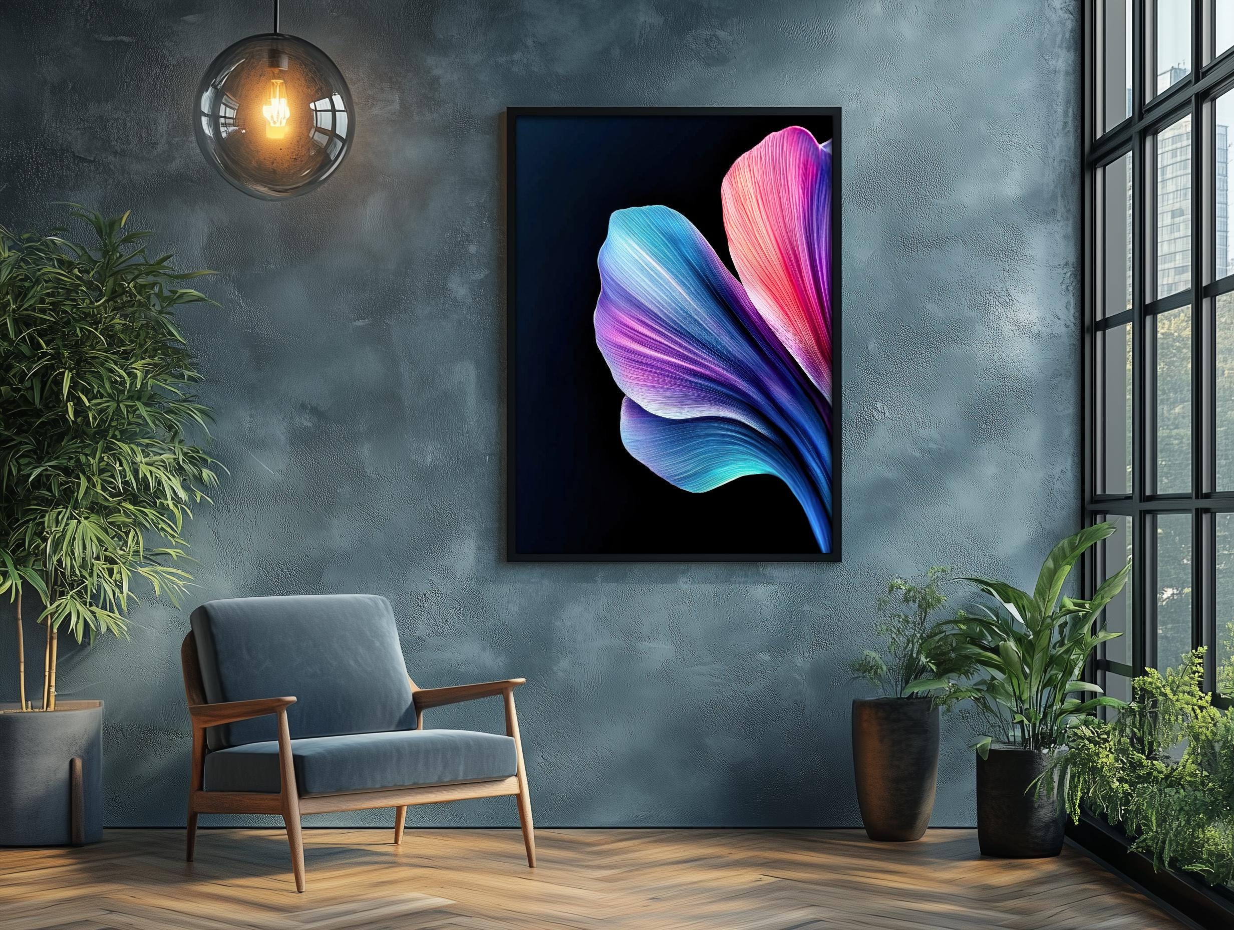Printable Poster chromatic Bloom, Abstract Floral Art,colorful Petals ...