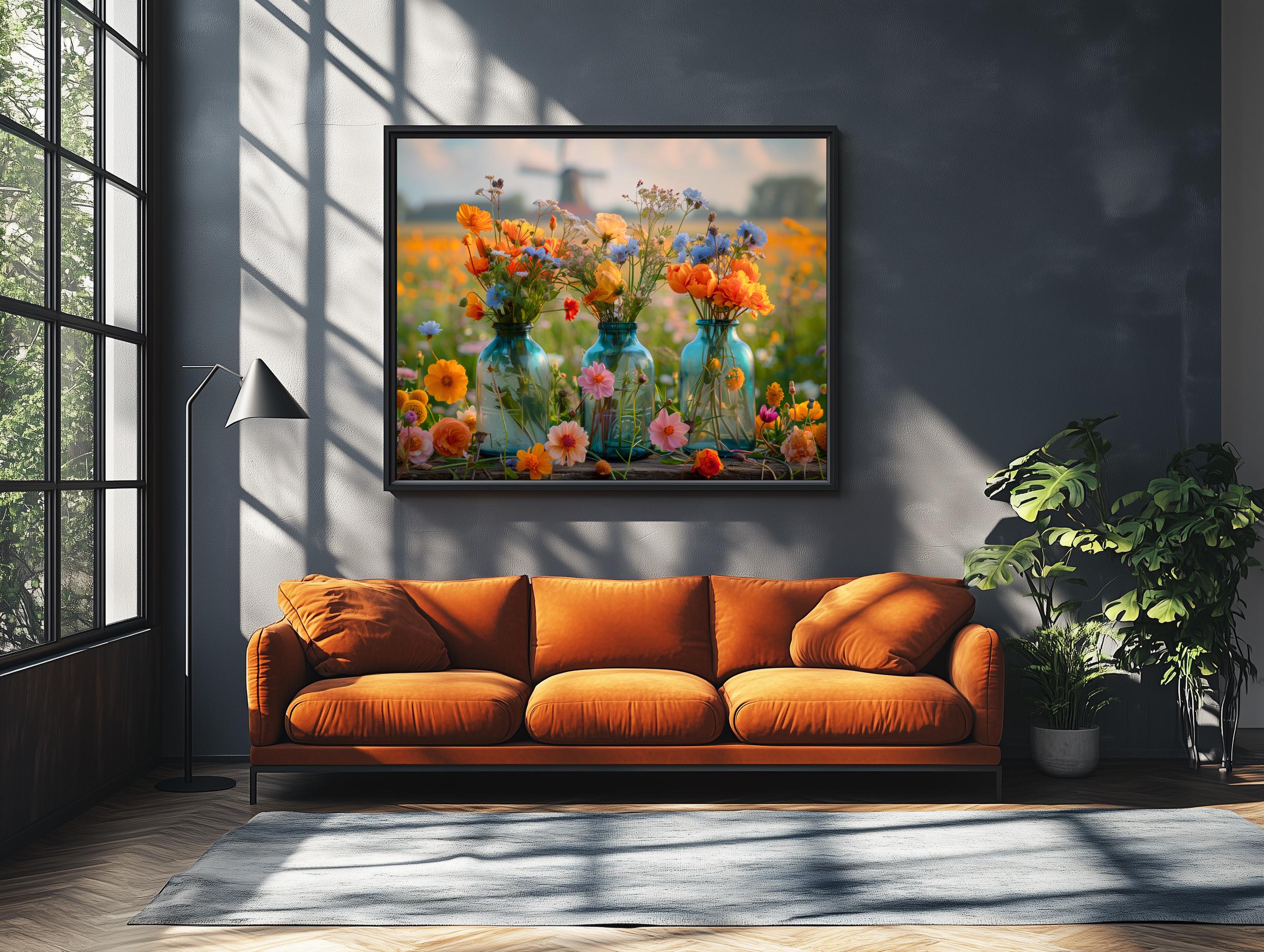 Printable vibrant Meadows Poster, Wildflower Art, Country Decor ...