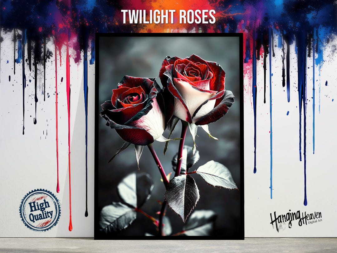 Printable Poster twilight Roses, Gothic Roses,dark Romance,elegant ...