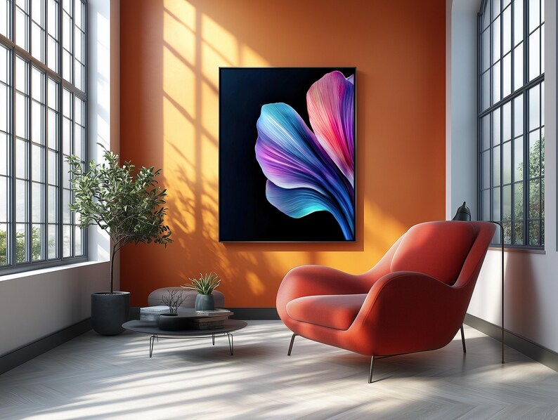 Printable Poster chromatic Bloom, Abstract Floral Art,colorful Petals ...