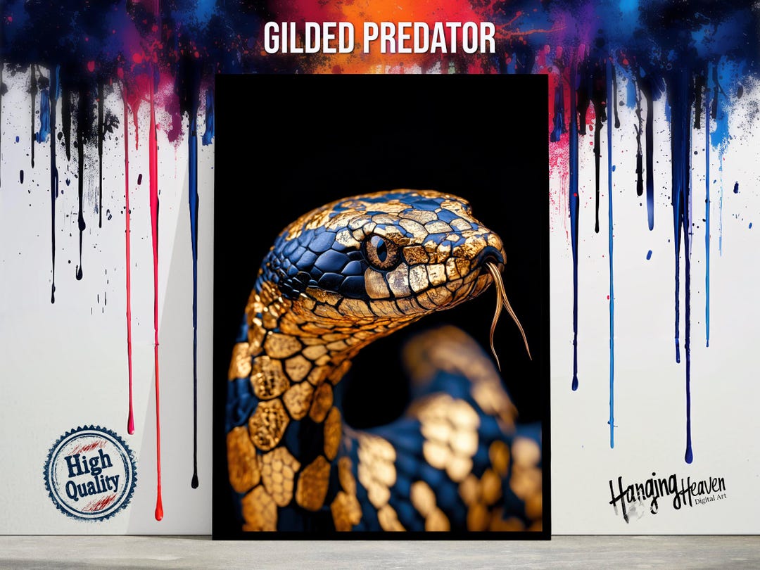 Printable Poster "gilded Predator", Golden Serpent,regal Predator ...