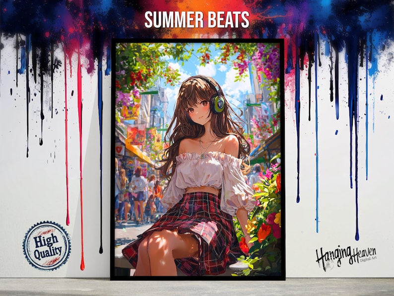 Printable summer Beats Poster, Urban Art, Summer Vibes, Music Lover ...