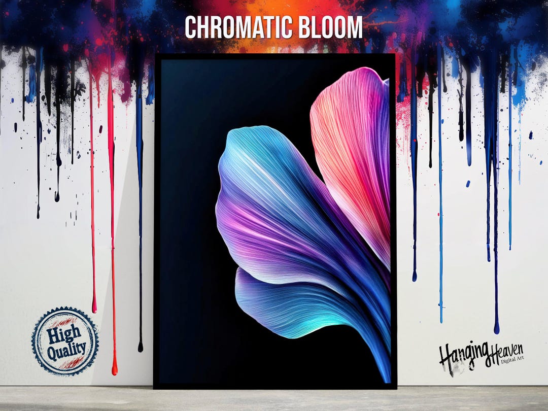 Printable Poster chromatic Bloom, Abstract Floral Art,colorful Petals ...