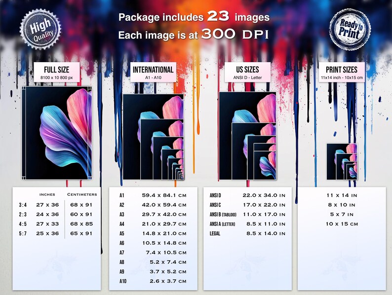 Printable Poster chromatic Bloom, Abstract Floral Art,colorful Petals ...