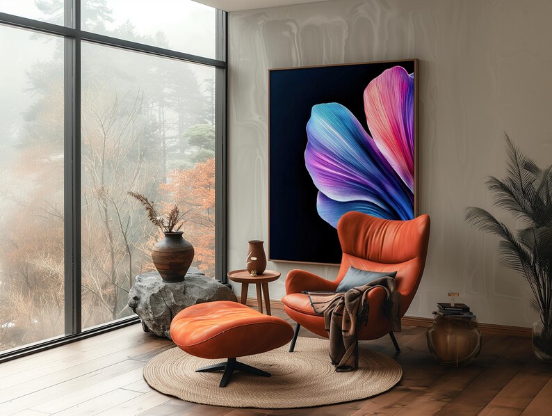 Printable Poster chromatic Bloom, Abstract Floral Art,colorful Petals,vibrant Wall Art,modern ...