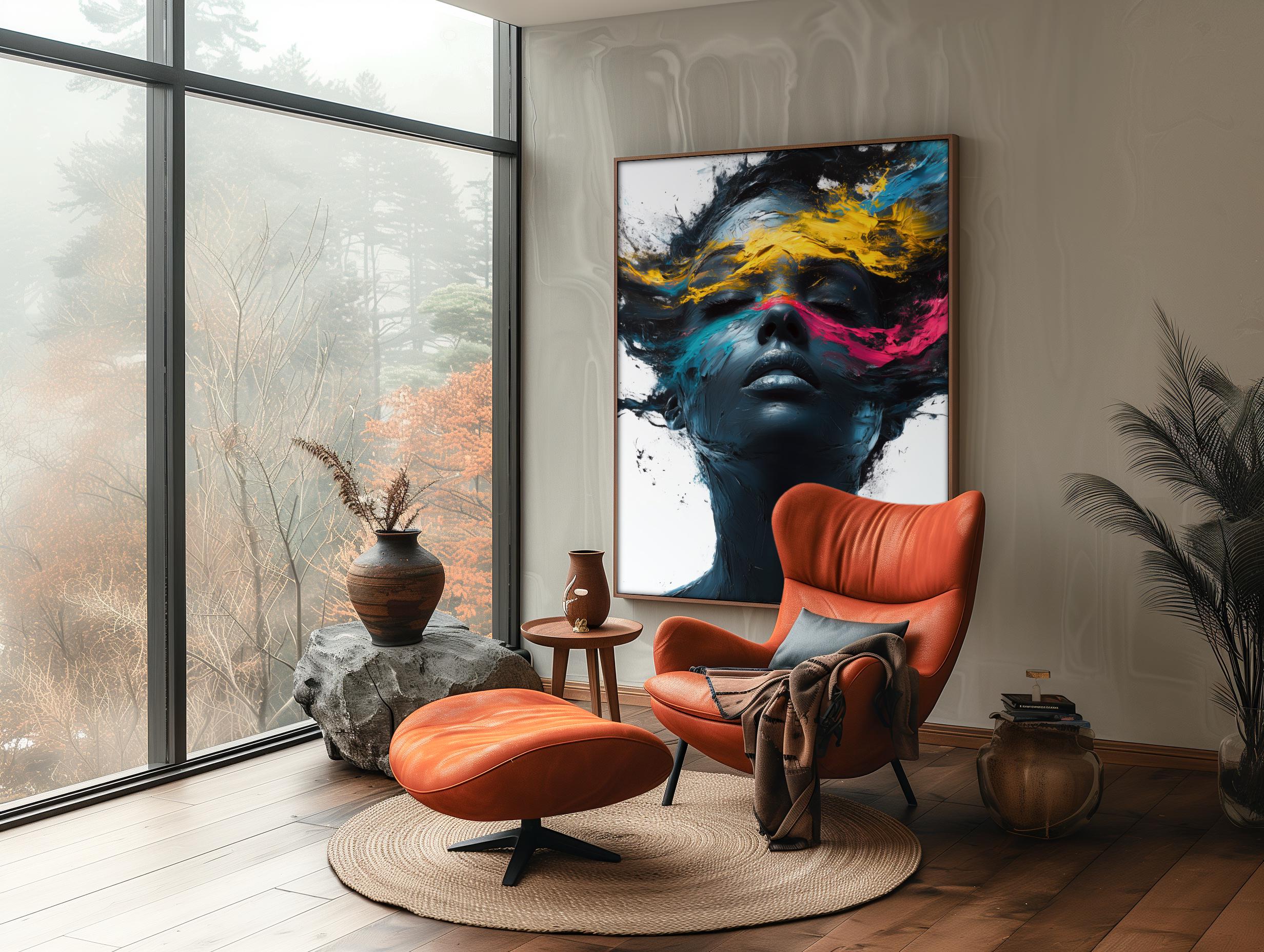 Printable "colors of the Mind" Poster, Abstract Portrait, Vibrant ...