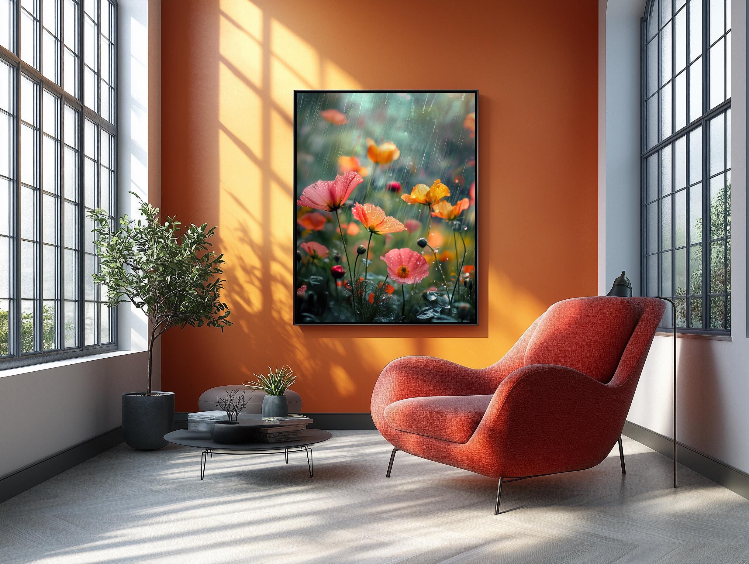 Printable "spring Showers" Poster, Spring Rain, Blooming Flowers ...