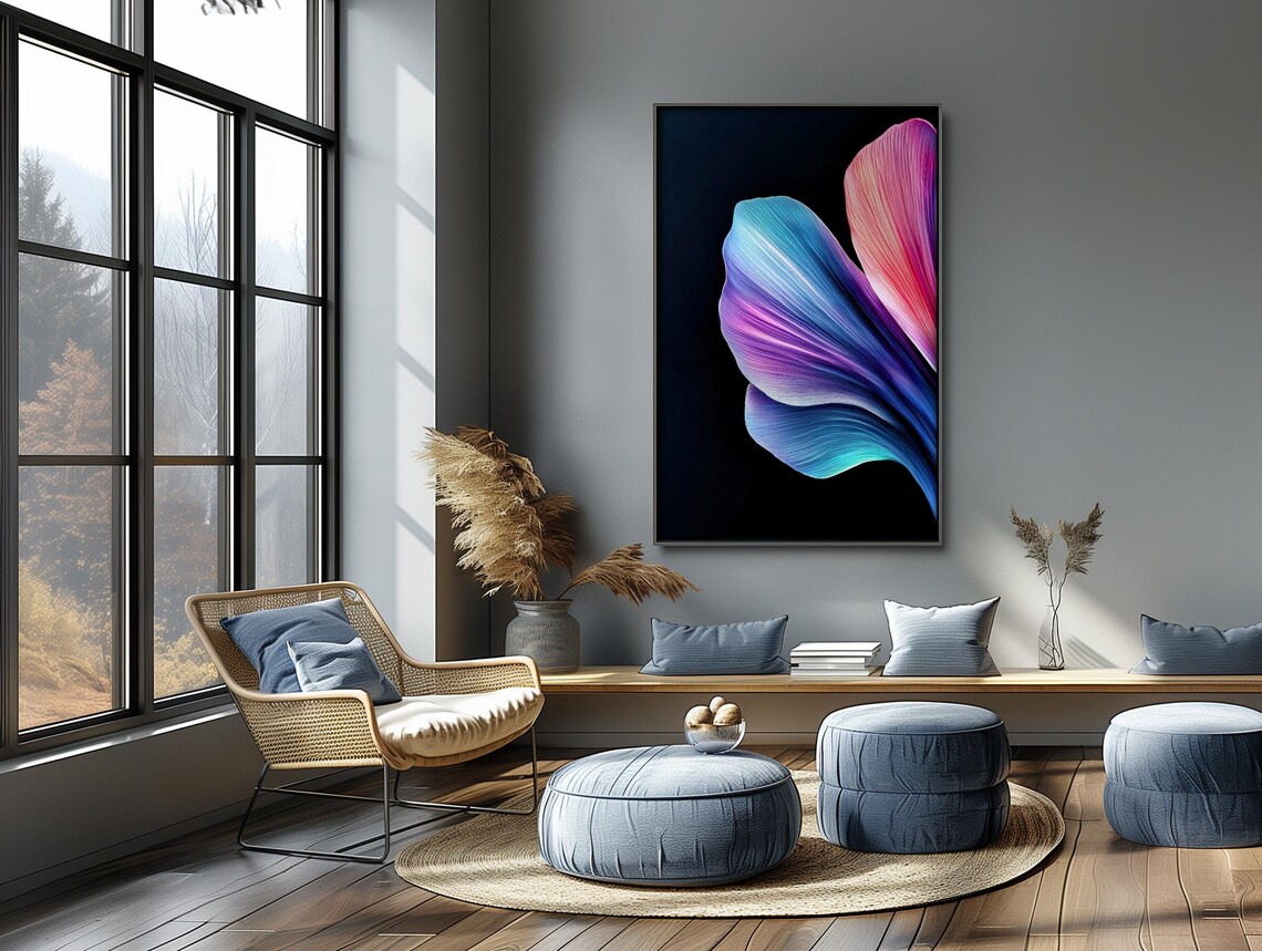 Printable Poster chromatic Bloom, Abstract Floral Art,colorful Petals ...