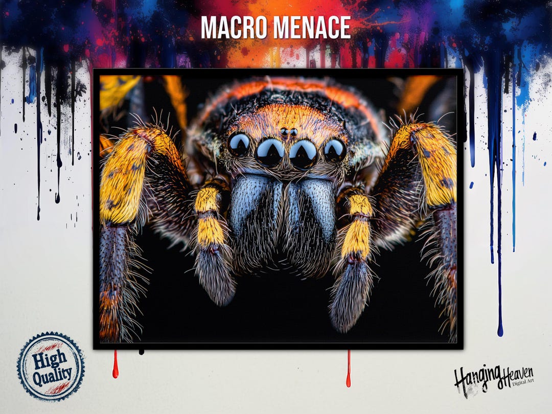 Printable Poster "macro Menace", Spider Macro,arachnid Art,predator ...