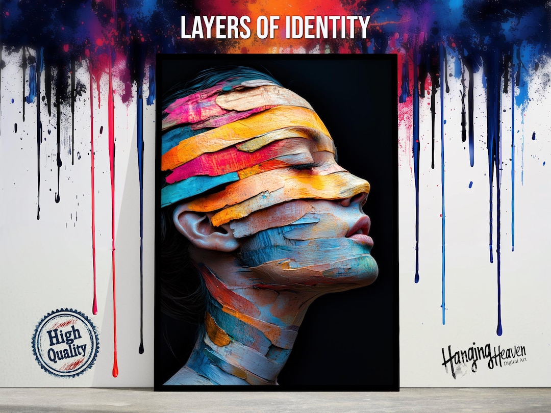 Printable Poster layers of Identity, Abstract Portrait,identity Art ...