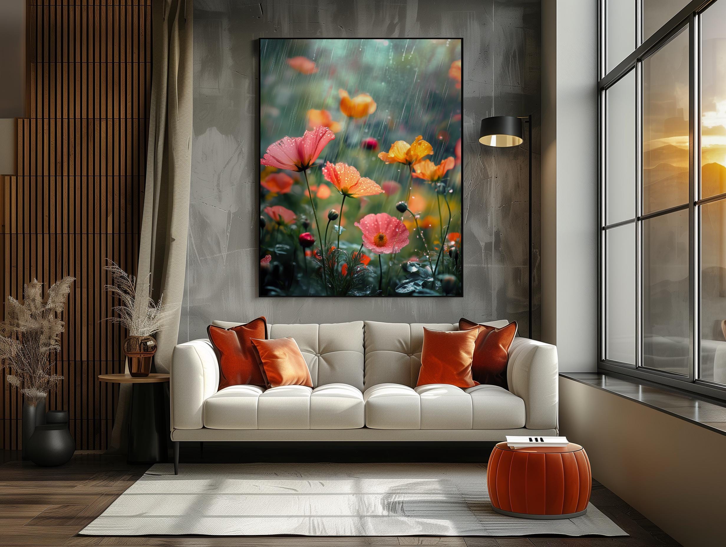 Printable "spring Showers" Poster, Spring Rain, Blooming Flowers ...