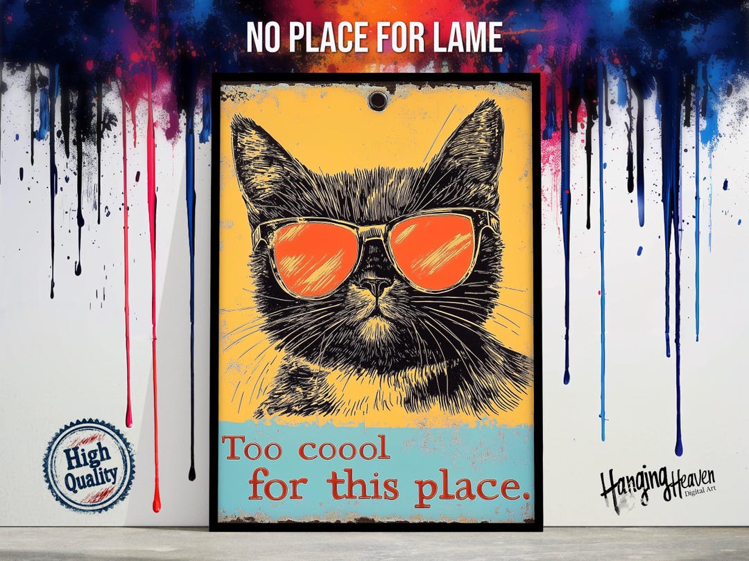 Printable no Place for Lame Poster, Cool Wall Art, Fun Decor, Attitude ...