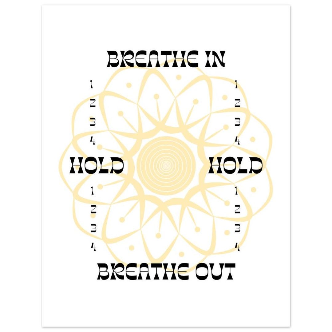 Box Breathing Poster Daily Reminder to Breathe & Ground Yourself - Etsy