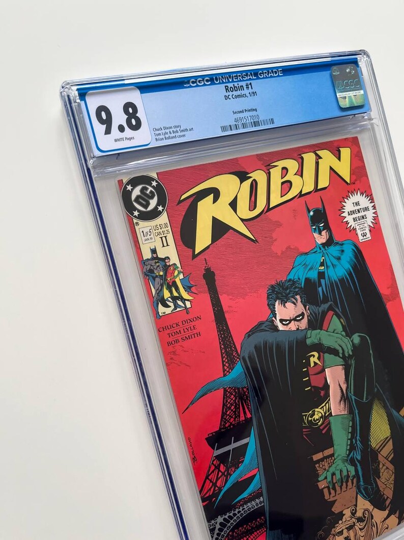 Robin #1 CGC 9.8 (1991) 2nd Print II Logo, Tim Drake, Bolland, Graded ...