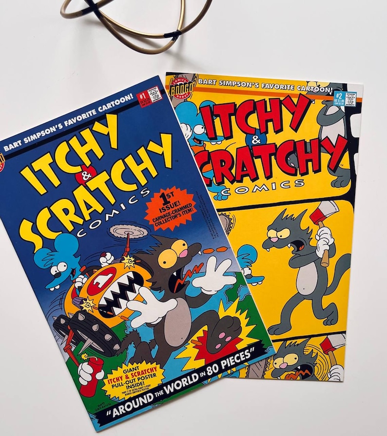Itchy and Scratchy #1-2 - Vintage Comic Book 1990s - Etsy