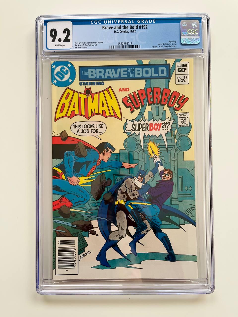 1982 -- BATMAN and SUPERBOY - Brave and Bold #192 CGC 9.2 - Rare ...