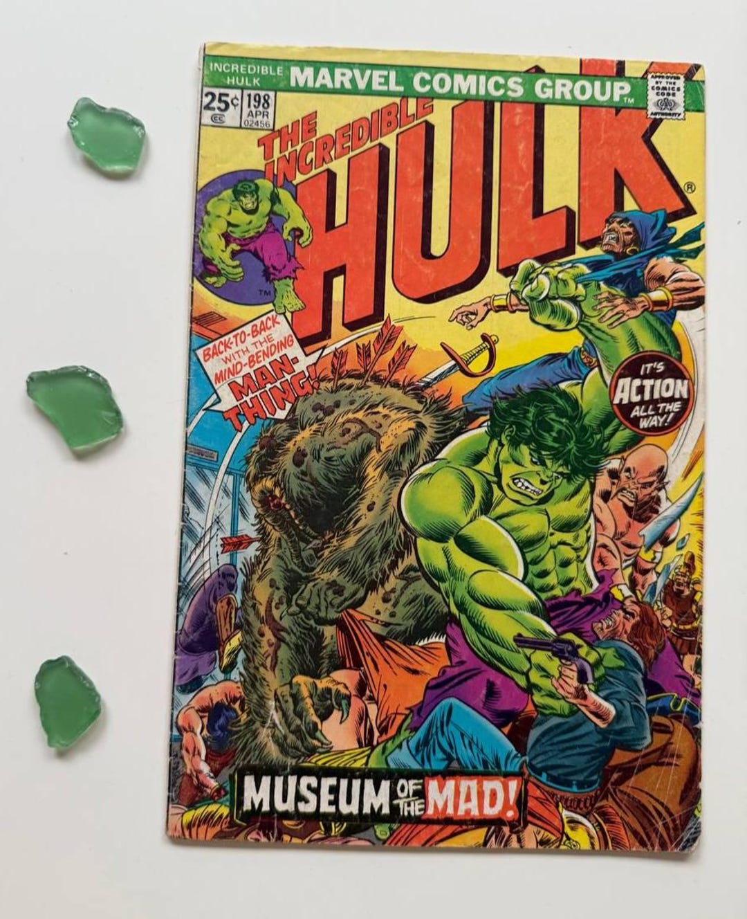 1976 Rare Crossover -- Incredible HULK #198 and MAN-THING - Vintage ...