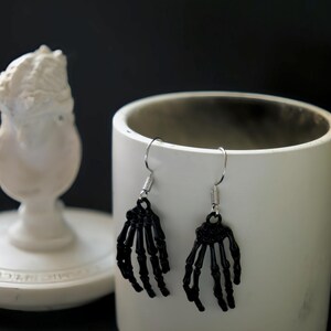 Skull Hand Halloween Earrings, Gothic Earrings, Spooky Skeleton Hand ...