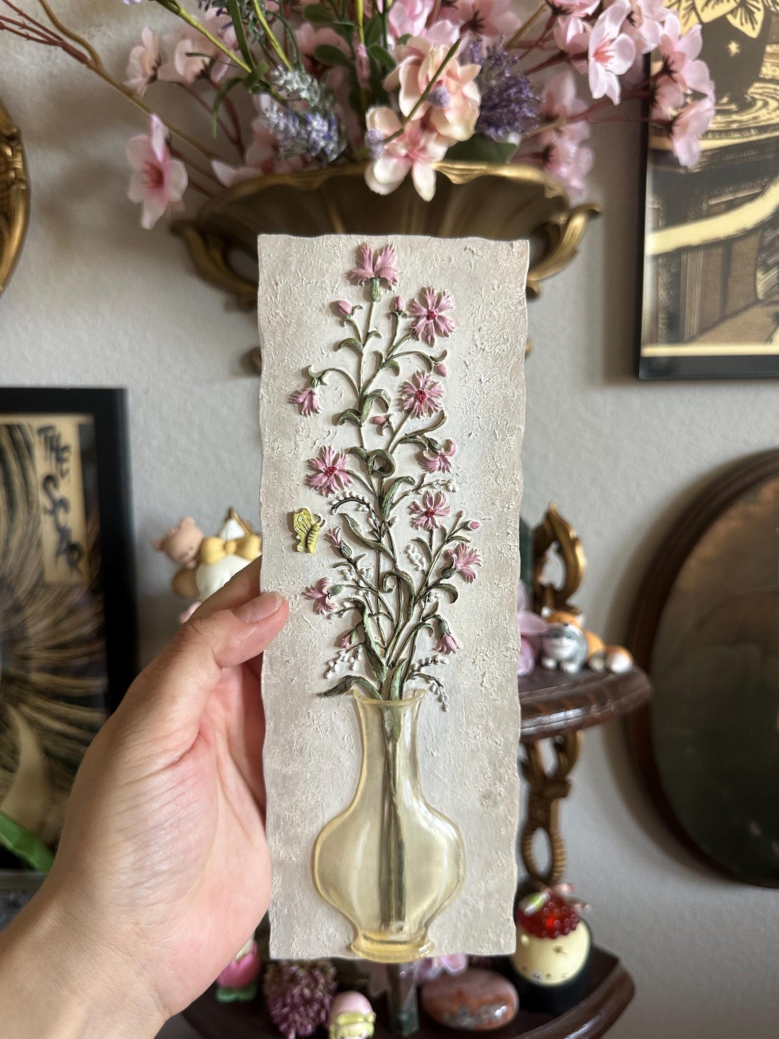 Cottage Core Flower Vase With Butterflies Wall Decor - Etsy