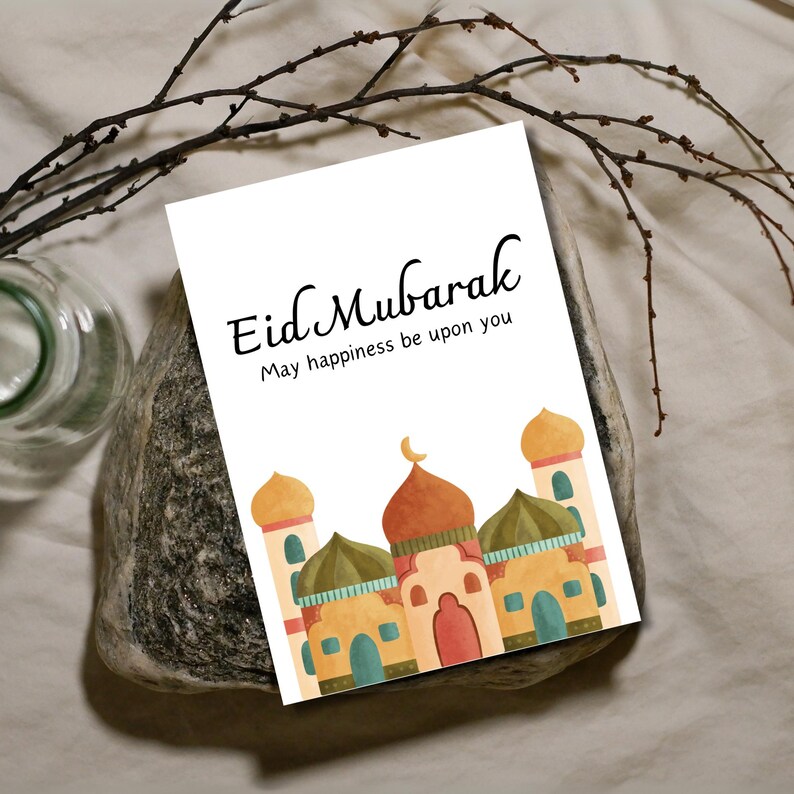 Eid Mubarak Card Template: Printable Islamic Gift (digital Download) - Etsy